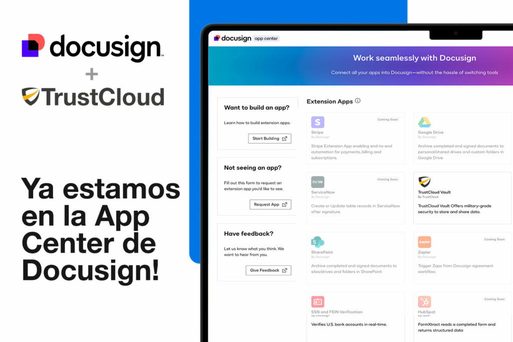 Lanzamiento TrustCloud Vault en Docusign App Center